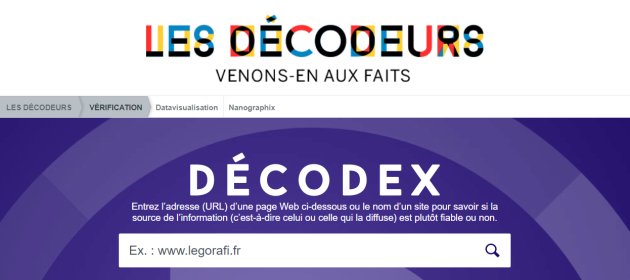 Le Décodex : outil permettant de vérifier la fiabilité des sites d ...
